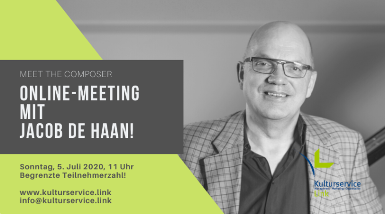 Meet the Composer – Online-Meeting mit Jacob de Haan – Blasmusik